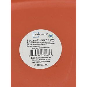 Mainstays | Dining | Mainstays Square Orange Dinner Bowls Set Of 4 ...